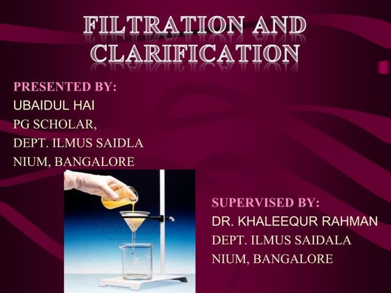 Filtration.pptx by mahesh junghare patil | PPT