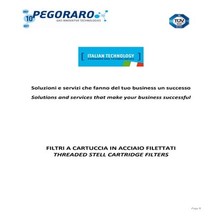 Filtri a cartuccia filettati - Threaded cartridge filters | PDF
