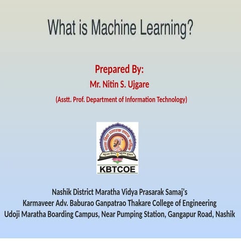 Introduction to Machine Learning Applications in Real World | PPTX