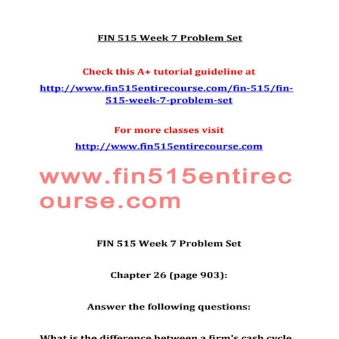 Fin 515-week-7-problem-set | PDF