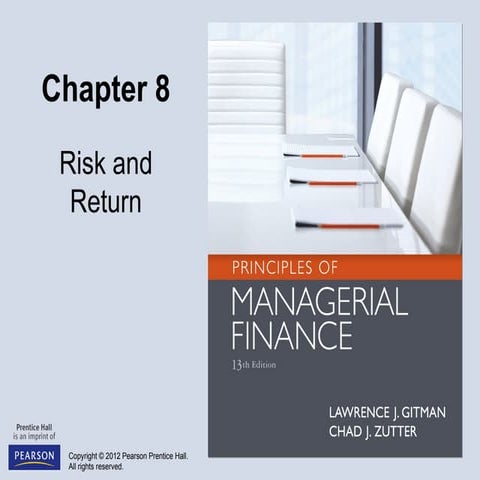 Risk and return. Chapter 8- Principles of Managerial Finance | PPT