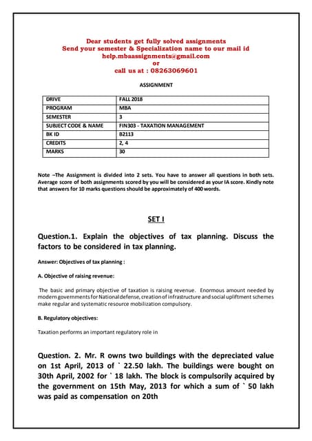 Mf0012–taxation management | PDF
