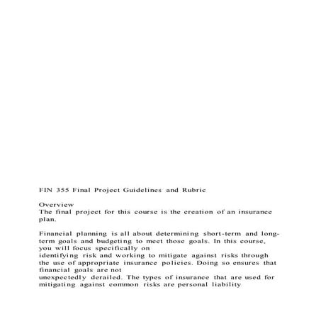 FIN 355 Final Project Guid | DOCX