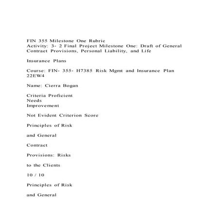 FIN 355 Milestone One RubricActivity 3‐2 Final Project Mile | DOCX
