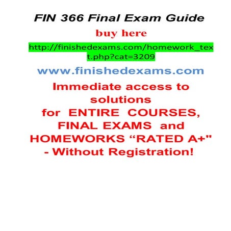 Fin 366 final exam guide | PDF