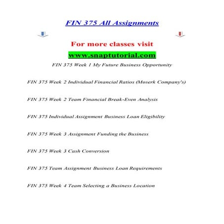 FIN 375 Exceptional Education - snaptutorial.com | Resume Writing and Advice | Job Search