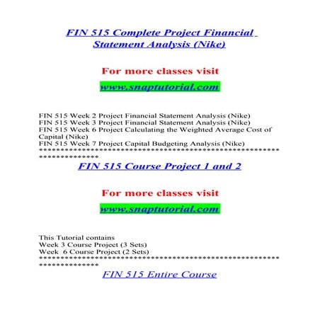 Fin 515 final exam set 1 | PDF