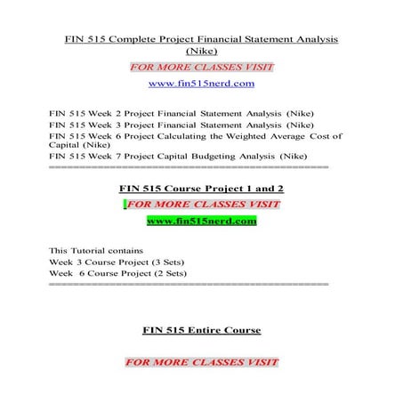 Fin 515 final exam set 1 | PDF