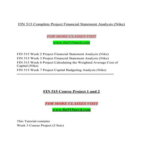 Fin 515 final exam set 1 | PDF