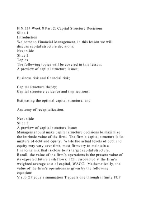 Capital Structure & Dividend Policy | PPTX