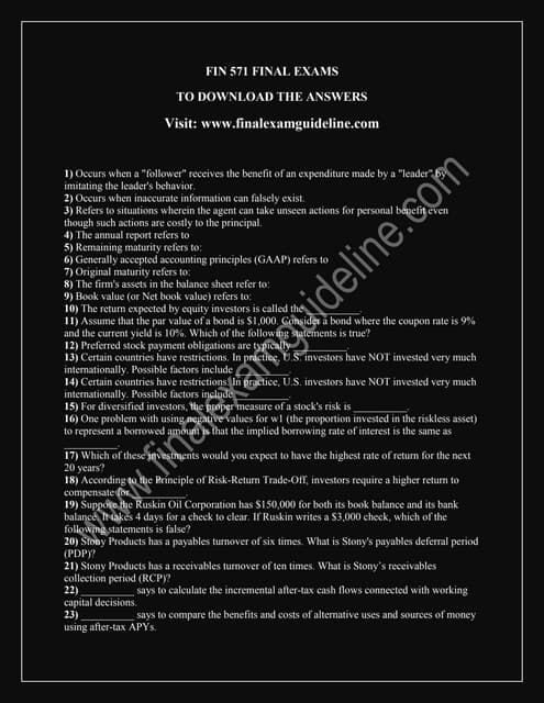 Acc 290 final exams | PDF