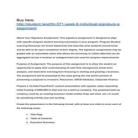 FIN 571 Week 6 Individual Signature Assignment | PDF
