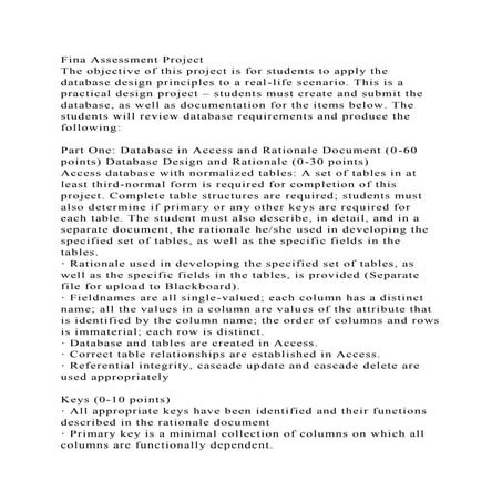 CITDDG2410 Final Exam Assessment Project The objective of.docx