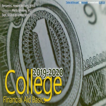 College Financial Aid Basics 2019-2020 | PPTX | Student Financial Aid ...