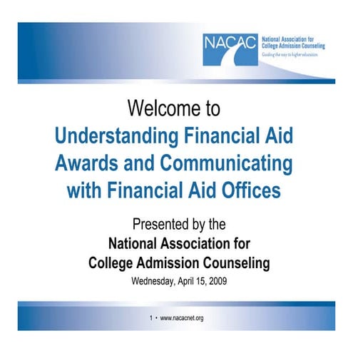 Understanding Financial Aid Awards and Communicating with Financial Aid ...
