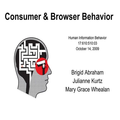 Consumer Behavior - Information Behavior Group Project - 10 14 2009 | PPT