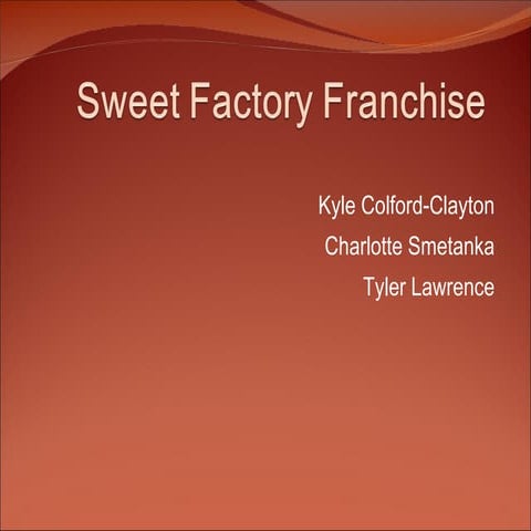 Sweet Factory Franchise | PPT