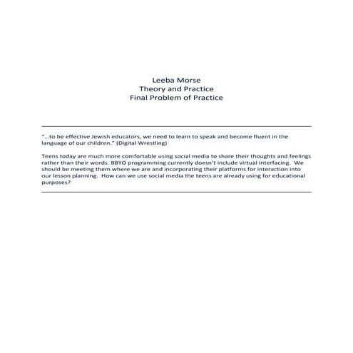 Final Problem of Practice | PDF