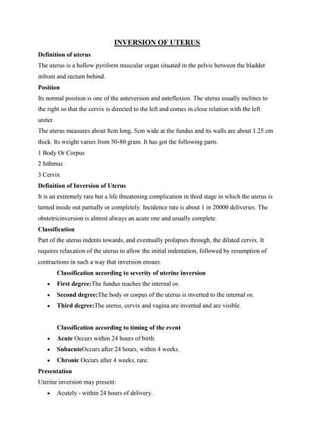 Subinvolution of the uterus | PPTX