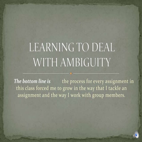 Experience with Ambiguity | PPTX