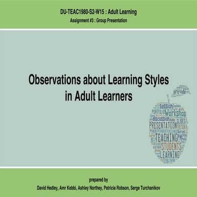 Observations about Learning Styles in Adult Learners | PDF