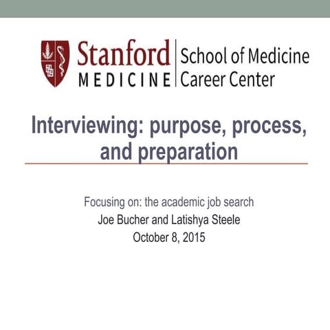 Strategies for a successful academic interview | PPTX