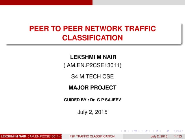 P2p Netwok Traffic Classification Ppt 0949