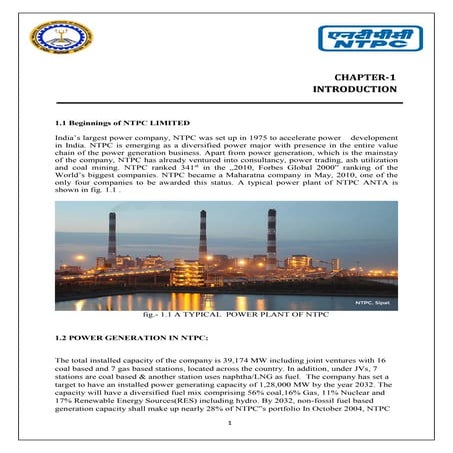 ntpc anta training report | PDF