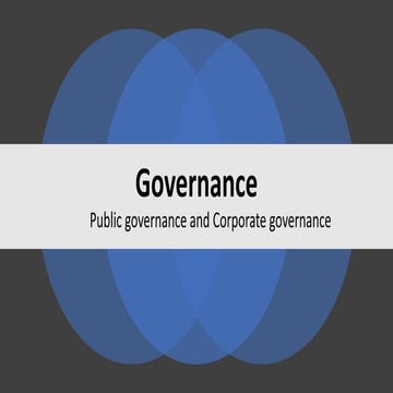 difference between Public governance and corporate governance with ...