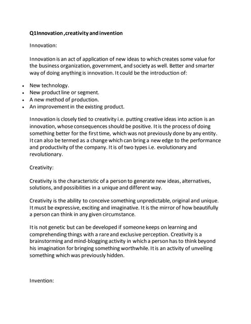 Invention & Innovation (Introduction) | PPT