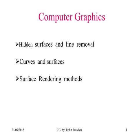 Computer Graphics Visible Surface Detection Methods