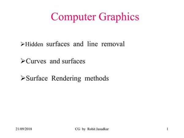 Computer Graphics Visible Surface Detection Methods