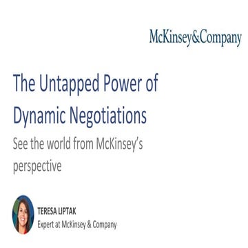 The Untapped Power of Dynamic Negotiation: See the World from McKinsey ...
