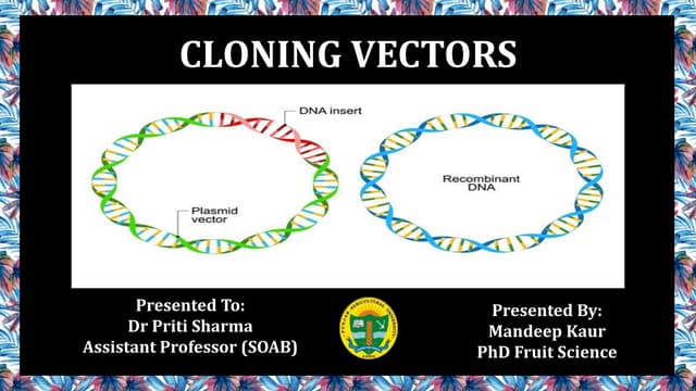 Cloning vectors | PPTX