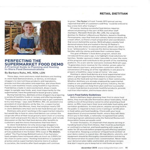 Perfecting The Supermarket Food Demo | PDF