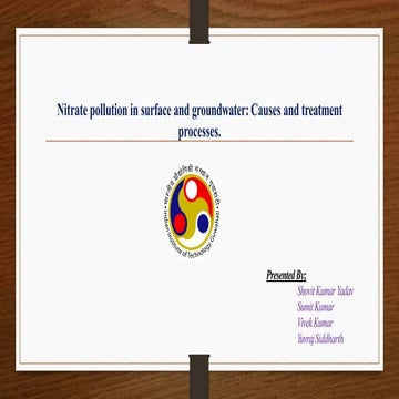 Nitrate pollution in surface and groundwater: Causes and ...