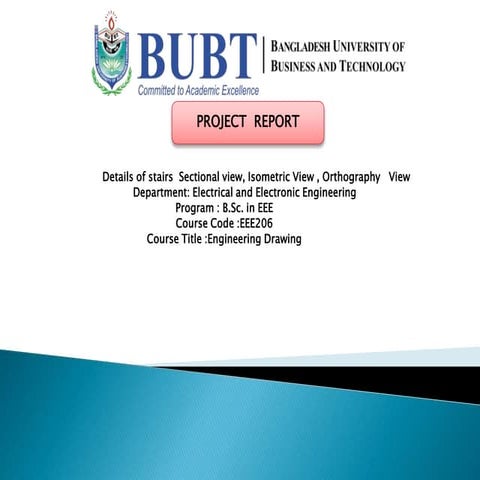Details of Sectional view, Isometric View , Orthography View for stairs ...