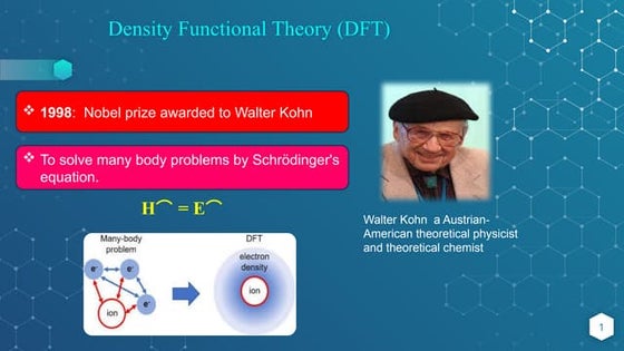 Density functional theory | PPTX | Chemistry | Science