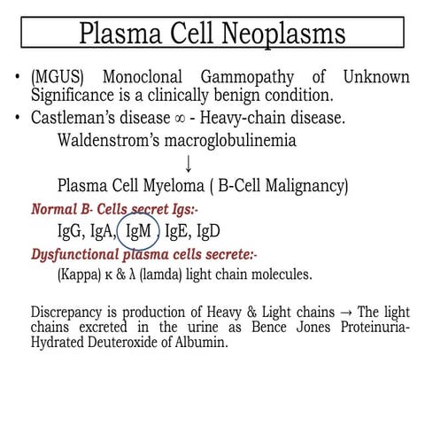 plasma cell neoplasm | PPTX | Blood Disorders | Diseases and Conditions