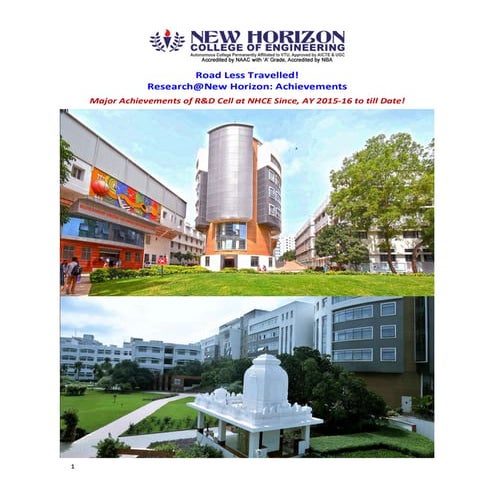 Achievements of r&d cell, NHCE-book-road less traveled | PDF