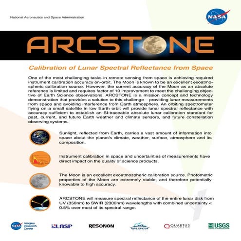NASA Arcstone (ARCSTONE: Calibration of Lunar Spectral Radiance from ...