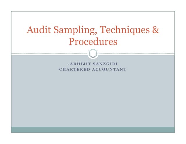 Audit sampling | PPT