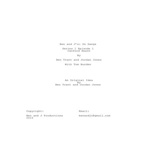 Ben&J's: On Gangs Script | PDF
