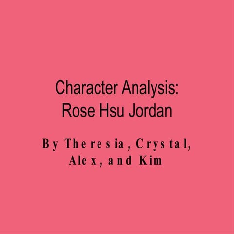 Final Character Analysis | PPT