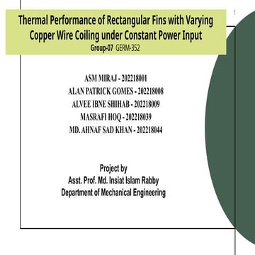 Thermal Performance of Rectangular Fins with Varying Copper Wire ...