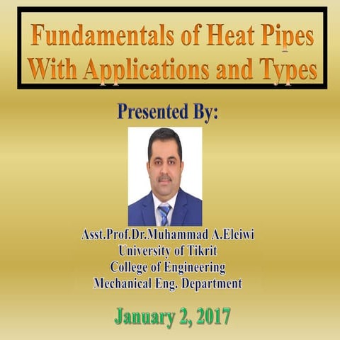 Fundamentals of Heat Pipes With Applications and Types | PDF