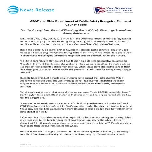 AT&T It Can Wait Campaign | PPTX