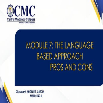 Teaching Literature: Language Based Approach-PROS-CONS.pptx