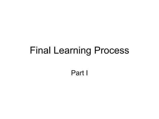 Learning Process IV | PPT
