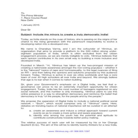 A Letter To The Prime Minister | PDF